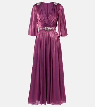 Costarellos Verzierte Robe aus Lurex mit Kristallen