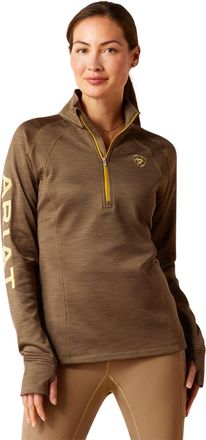 Ariat Womens Tek Team 1/2 Zip Sweatshirt Long Sleeve Fleece in Canteen, Size X-Small, by Ariat