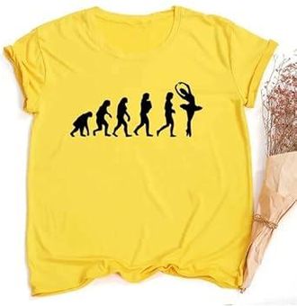 Keephen Femmes Danse T-Shirt Dr&ocirc;le Danse Amoureux Col Ras du Cou T-Shirt Danse Danseur Impression 3D Manches Courtes Tee Casual Col Rond Tops