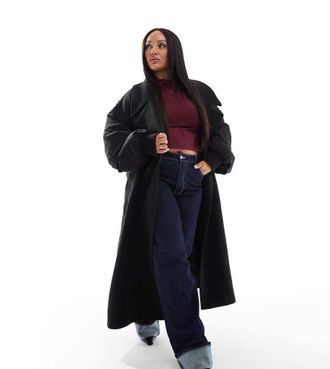 Asos Curve ASOS DESIGN Curve - Bomber habill&eacute; effet coup&eacute;-cousu - Noir