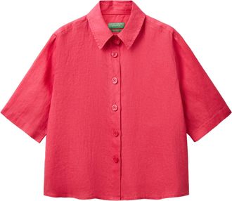 Benetton Damen Camicia 5bml5qb75 Hemd, rot, XX-Small
