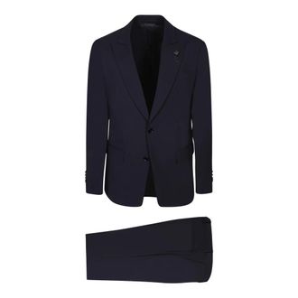 Lardini Homme, Costumes, Bleu, Taille: XL Costume en tissu micro-motif