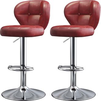 Generic Moderne Barhocker, 2Er-Set, Drehbar, mit R&uuml;ckenlehne, Metallgestell, Gepolstert, f&uuml;r K&uuml;cheninseln, 62-82 cm