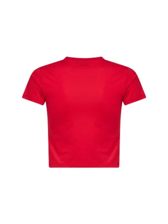 Gucci Womens Cropped Jersey T-Shirt Red Silk T-Shirts & Jerseys