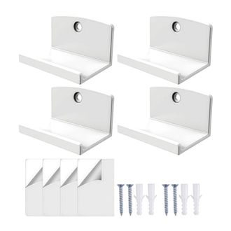 Generic Schallplatten Wandhalterung - 4-teiliger Acryl St&auml;nder | Aufbewahrung Vinyl Platten | Stabiler Schallplattenhalter Wandmontage | Praktisch f&uuml;r Sammler