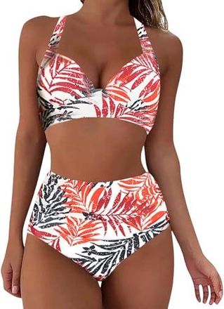 Generic Bikini pour femme - Sexy et &eacute;l&eacute;gant - Deux pi&egrave;ces - Triangle - Col en V - Push Up - Bikini de plage - Maillot de bain ventre plat - Haut de bikini ave