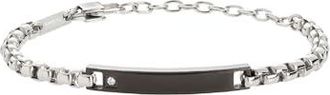 Breil Bracelet &laquo; Tag and Cross &raquo; en acier pour homme, Eine Gr&ouml;sse, Acier inoxydable, Oxyde de zirconium