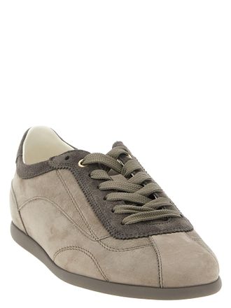 Brunello Cucinelli Calfskin Leather Low-Top Sneaker - Gray