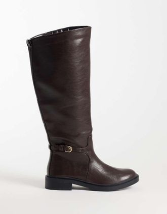 schuh Daniela bottes cavali&egrave;res plates marron