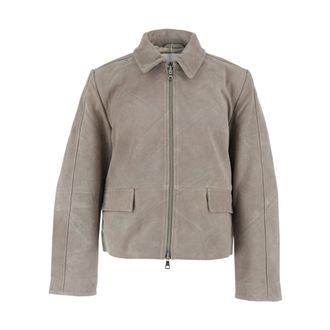 Won Hundred Homme, Vestes, Gris, Taille: L Veste en daim &agrave; poches plaqu&eacute;es