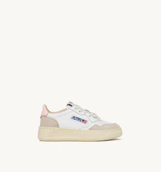 Autry BASKETS MEDALIST KIDS LOW EN DAIM BLANC ET CREOLE PINK