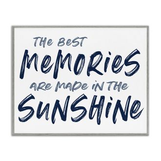 Stupell Industries Memories Made In Sunshine Giclée-Kunst, gerahmt, Design von Lettered and Lined, 28,9 x 35,6 cm, Weiß