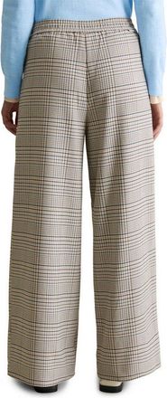 Marc O'Polo Denim Schlupfhose karierte Hose wide mit recyceltem Polyester, elastischer Bund