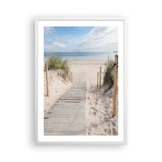 Arttor Wandposter Art Prints 50x70cm Poster Wei&szlig;rahmen Strand D&uuml;ne Eintritt K&uuml;che Wanddeko Bild Wand Kunstdruck Deko Wandbilder Dekoration Wohnzimmer Schlafz