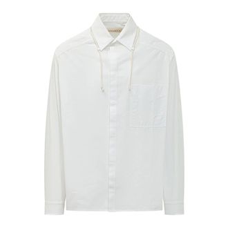 Mordecai Mordecai, Homme, Chemises, Blanc, Taille: M Chemise &agrave; cordon de serrage