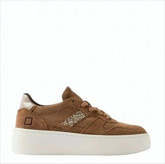 D.A.T.E. Low-Top Sneaker - Platform Sneakers With Furry Suede Tongue - Gr. 39 (EU) - in Wei&szlig; - f&uuml;r Damen
