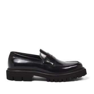 Baldinini Gef&uuml;tterter Leder-Loafer - - Shoes - Herren - Braun - 42 1/2 EU