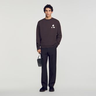 Sandro Oversize-Sweatshirt mit Blume
