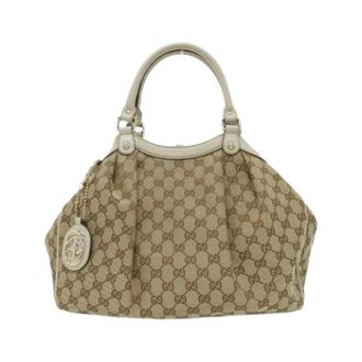 Gucci Sac &agrave; main vintage en toile Pre-owned - Femme - Pre-owned - Beige - Taille: ONE Size