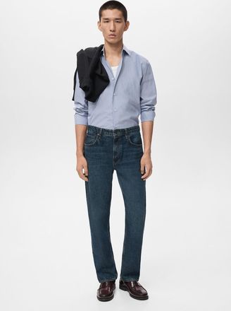 Mango Chemise 100 % coton rayures slim-fit bleu - Homme - XS - MANGO MAN