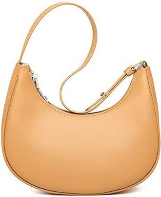 Generic Sac &agrave; bandouli&egrave;re en cuir v&eacute;ritable pour femme, petit sac &agrave; main &eacute;l&eacute;gant avec fermeture &eacute;clair, kaki, Small