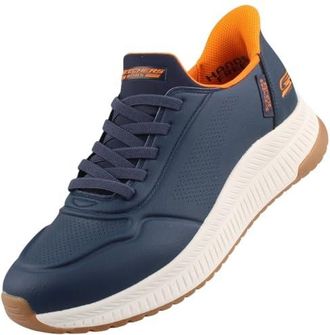 Skechers Homme Bobs Squad 4 Direct Step Basket, Navy PU, 46 EU