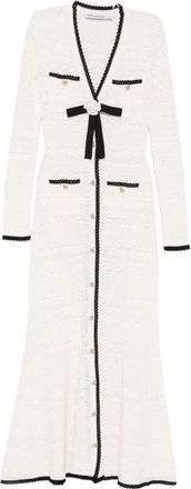 Self Portrait Femme, Robes, Blanc, Taille: 40 FR Pointelle Bow Cardigan
