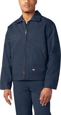 Dickies Herren Isolierte Eisenhower Rei&szlig;verschluss Vorne Jacke, Dunkles Marineblau, L Tall