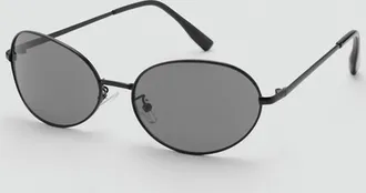Mango Lunettes de soleil monture m&eacute;tallique noir - Femme - Taille unique - MANGO