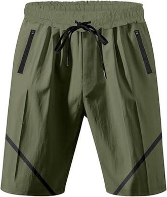 Generic Short de sport chino pour homme, coupe ajust&eacute;e, en coton extensible, pantalon chino, coupe r&eacute;guli&egrave;re, pour homme, adulte, court de course, de randonn&eacute;