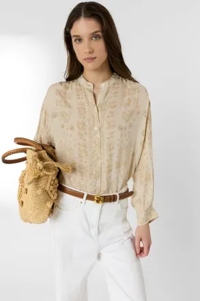 Gerard Darel Chemise &agrave; broderies et col rond - CAELIA - Nude