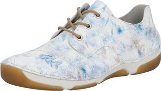 Rieker Sneaker RIEKER, Damen, Gr. 38, wei&szlig;, blau, Lederimitat, Schuhe Sneaker, Schn&uuml;rschuh, Halbschuh, Casual-Schn&uuml;rer mit softer Innensohle