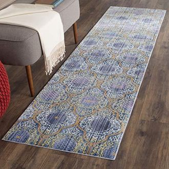 Safavieh Boho Teppich für Wohnzimmer, Esszimmer, Schlafzimmer - Valencia Collection, Kurzer Flor, Lavendel und Gold, 69 X 244 cm