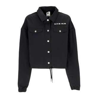 Nike Air Woven Crop Jacket - - Sport - Damen - Schwarzk - M