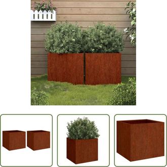 vidaXL Acier corten - Jardini&egrave;res 2 pcs 32x30x29 cm acier corten