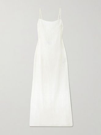 Gabriela Hearst Avebury Maxikleid Aus Plissierter Seide - Elfenbein