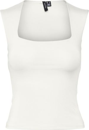 Vero Moda Vero Moda Vmmillion Sl Square Neck Top JRS Noos, M, snow white