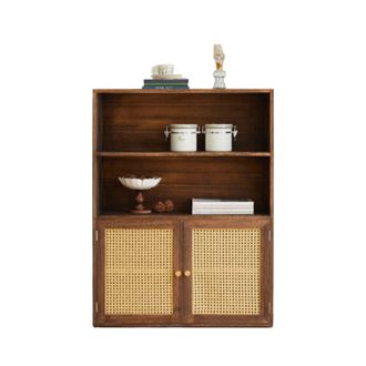 Generic Massivholz-Aufbewahrungsschrank mit offenen Regalf&auml;chern, kleines modulares dekoratives Sideboard, geeignet for K&uuml;chen, Kaffeebars und Speisekammern(S