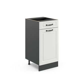 Vicco Küchenunterschrank R-Line, Weiß Landhaus/Anthrazit, 40 cm ohne Arbeitsplatte