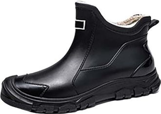 Generic Bottes de pluie basses imperm&eacute;ables pour homme avec doublure chaude, semelle en caoutchouc antid&eacute;rapante et imperm&eacute;ables pour homme, chaussures de tra