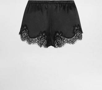 Dolce & Gabbana Diese Edlen Dessous-shorts Aus Elastischem Seidensatin Mit Spitzenbord&uuml;re Aus Baumwolle Bestechen Durch Ihren Sinnlichen; Edlen Look. - Frau Unterw&auml;sc