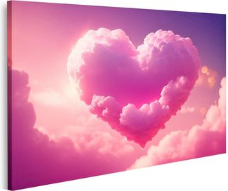 Islandburner Bild auf Leinwand Rosa Wolke Form Valentines Herz Bilder Wandbilder Poster JDTX-1K