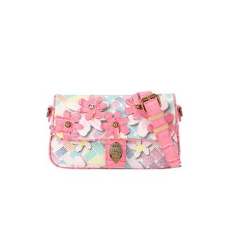 Kurt Geiger Schultertasche mit Blumenmuster und antiken Messingakzenten - - Bags - Damen - Rosa - ONE SIZE