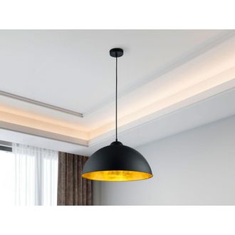 Trio Pendelleuchte romino ii Metall Lampenschirm Schwarz Gold, &oslash; 50cm