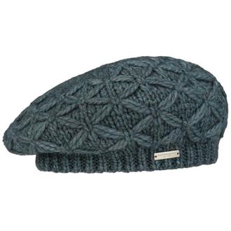 Seeberger B&eacute;ret en Tricot Annelie Bonnet pour lhiver b&eacute;ret Basque (Taille Unique - p&eacute;trole)