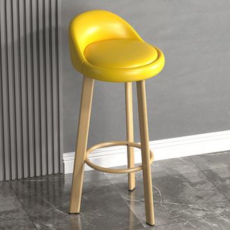 Generic Moderner, ergonomischer Barhocker, 61 cm hoch, mit R&uuml;ckenlehne und Fu&szlig;st&uuml;tze, K&uuml;chenstuhl aus PU-Leder f&uuml;r Zuhause, Caf&eacute; oder Bar - Orange