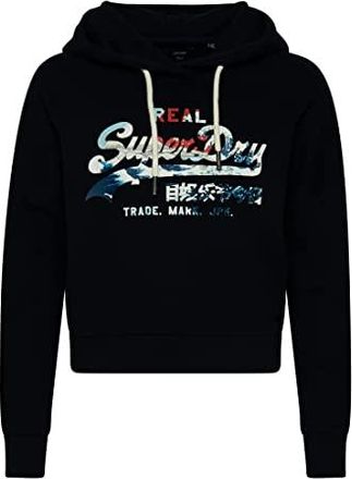 Superdry Vintage VL Narrative Hood Ub Sweat-Shirt pour Femme, Bleu Marine (Eclipse Navy), XS