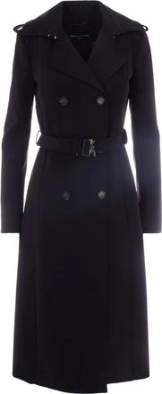 Patrizia Pepe Femme, Manteaux, Noir, Taille: 42 FR Belted Manteaux