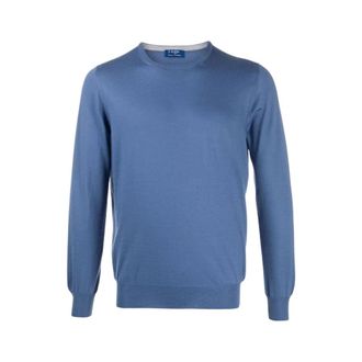 Barba Pull &agrave; col rond - Homme - Pulls - Bleu - Taille: 4XL