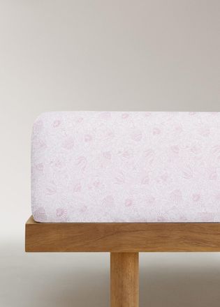 Mango Drap-housse enfant percale de coton imprim&eacute; mini fleur lit 90 cm rose pastel - Home - Lit 90 cm - MANGO HOME